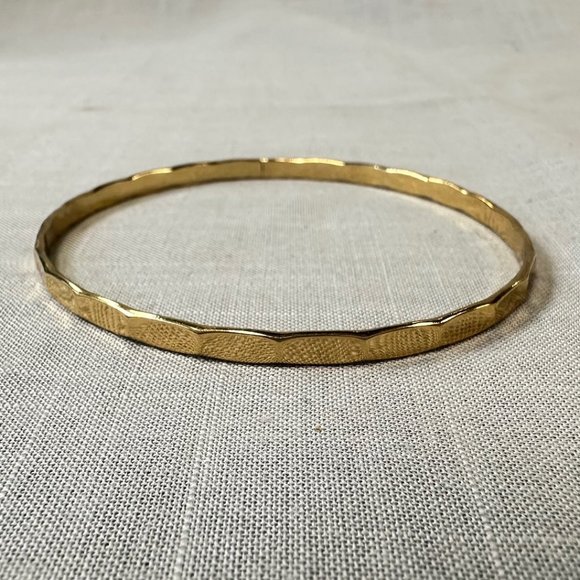 Monet | Jewelry | Vintage Monet Thin Gold Tone Geometric Bangle ...